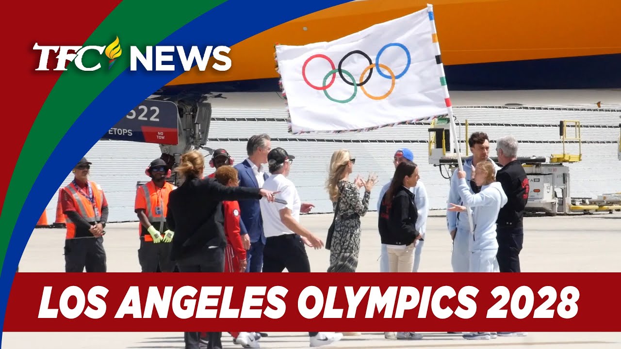 Olympic flag arrives in LA for 2028 Games | TFC News California, USA ...