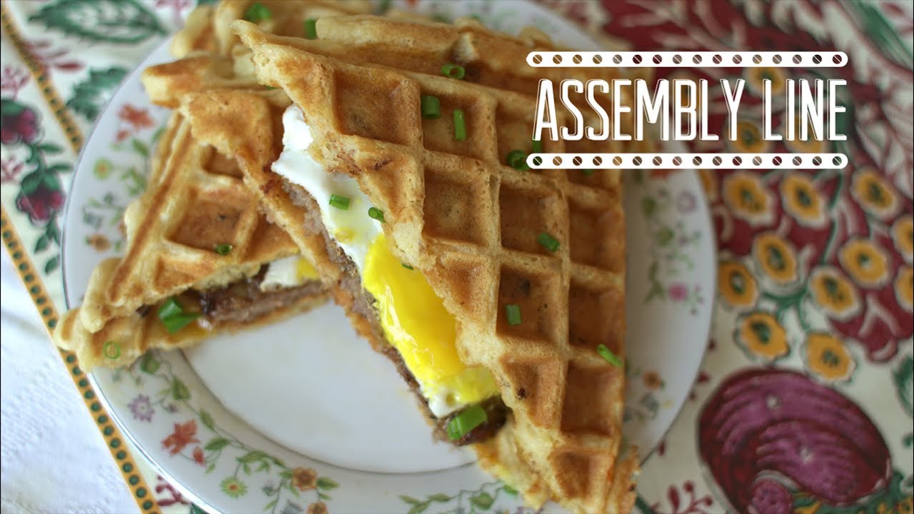 Breakfast Waffle Sandwich | Assembly Line - YouTube