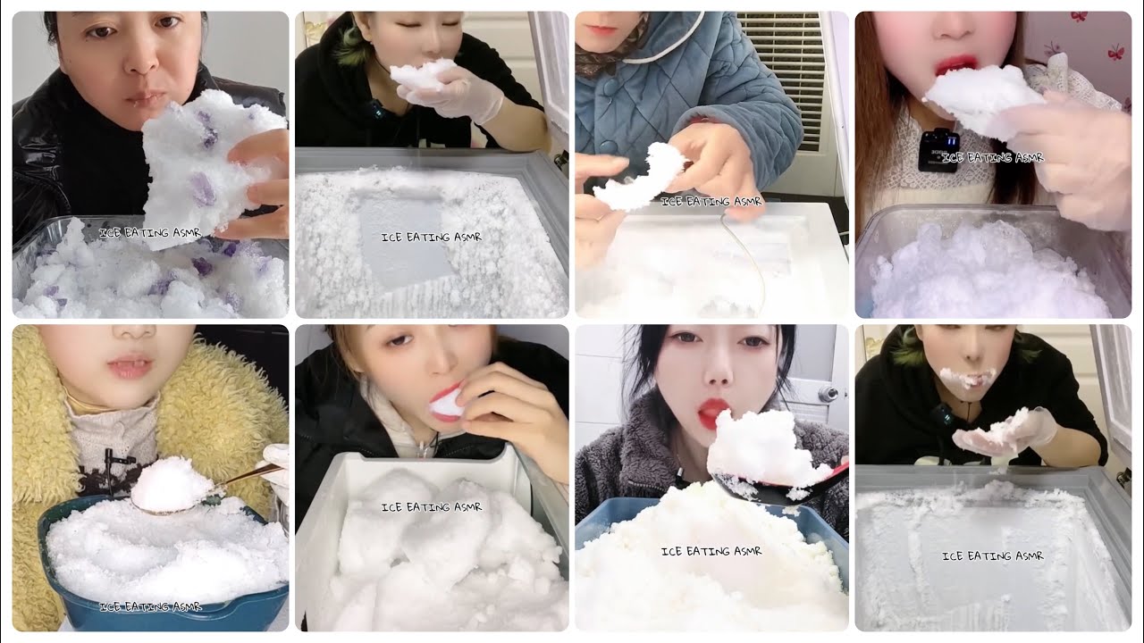 [ASMR] FREEZER FROST EATING & POWDERY ICE EATING & ICE MUKBANG & BUZ ...