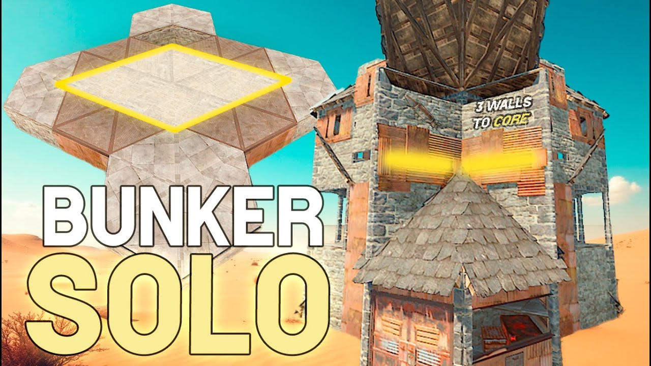 RUST - STRONG Solo Bunker Base Design | 3 Walls - YouTube