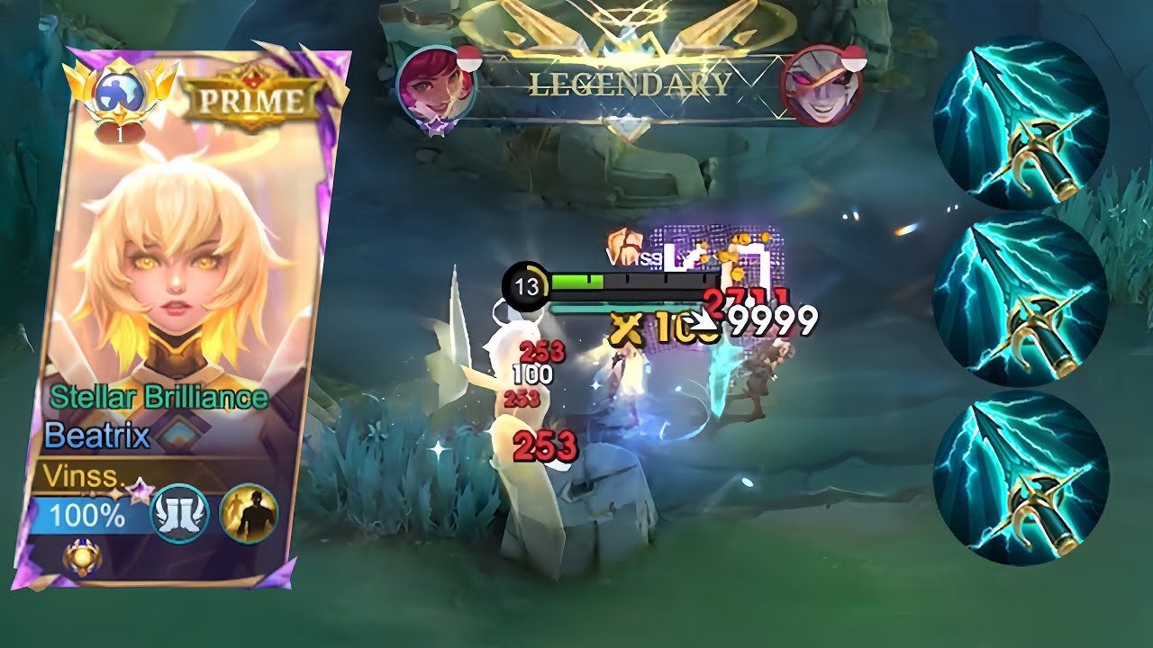 1 HIT SNIPER BEATRIX WITH BEST EMBLEM SEASON 33! CRAZY DAMAGE (must try ...