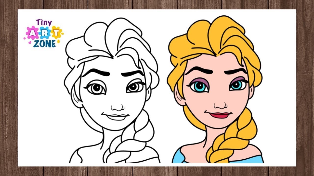 How to Draw Disney Frozen Princess ELSA Easy step by step for Beginners ...