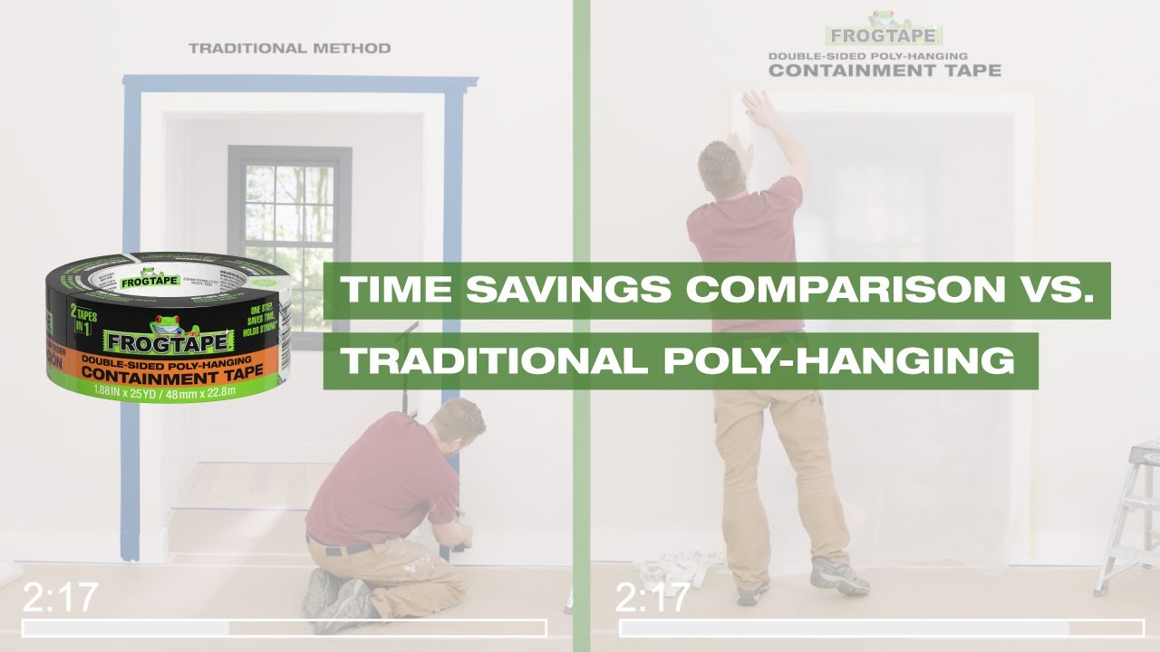 Time Savings with FrogTape® Double-Sided Poly-Hanging Containment Tape ...