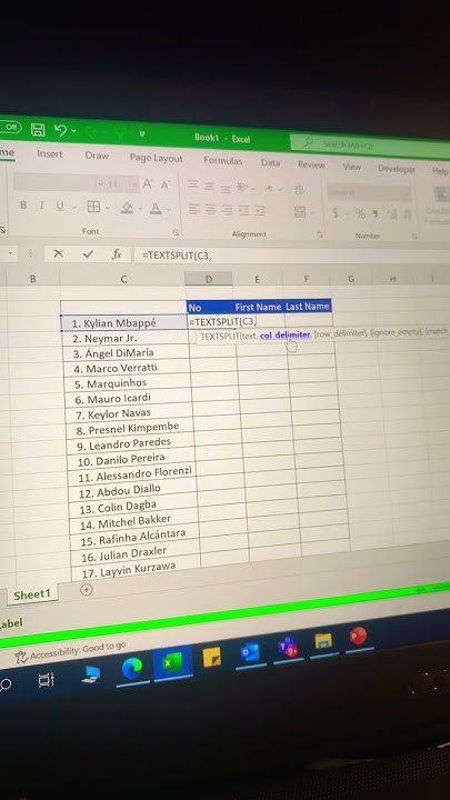 TEXTSPLIT Function in Excel #shorts - YouTube