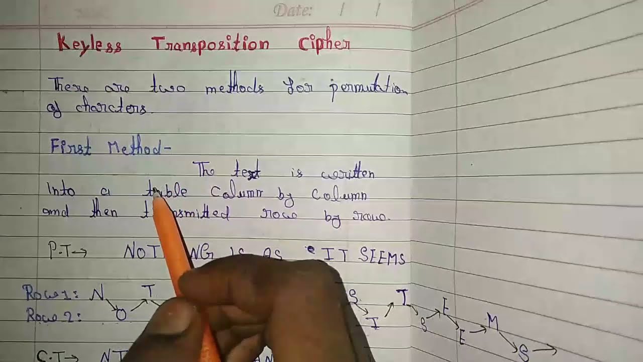keyless transposition cipher in hindi / types of transposition cipher in cryptography || # ...