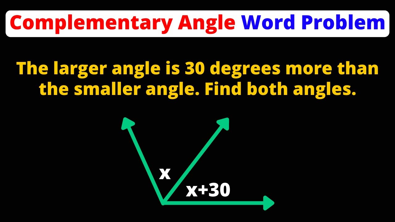 Complementary Angle Word Problem | Geometry | Eat Pi - YouTube