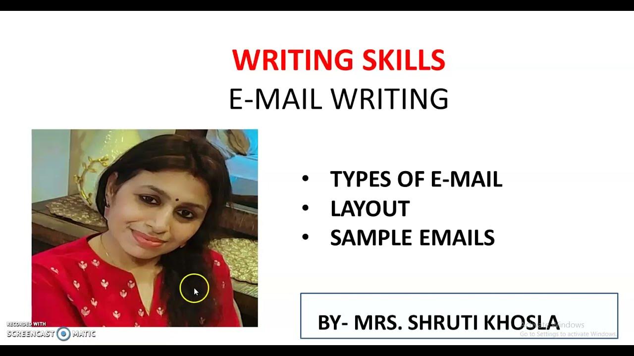 E-MAIL WRITING | WRITING SKILLS EMAIL | E-mail writing skills - YouTube