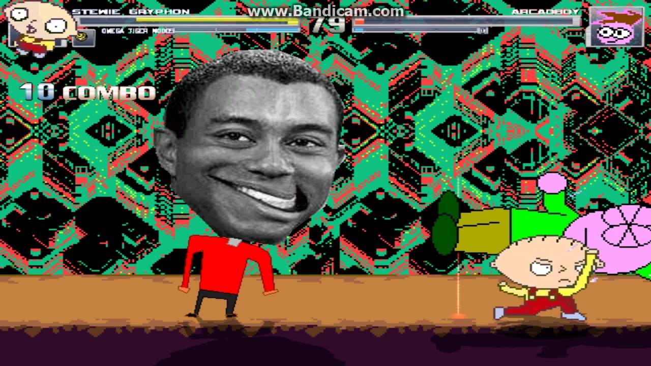 Mugen Stewie Gryphon And Omega Tiger Woods Vs Arcadboy - YouTube