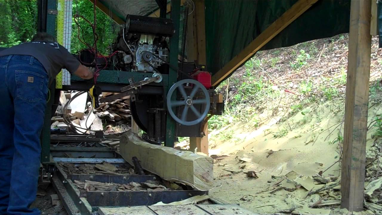 Sawing A Locust Log - YouTube