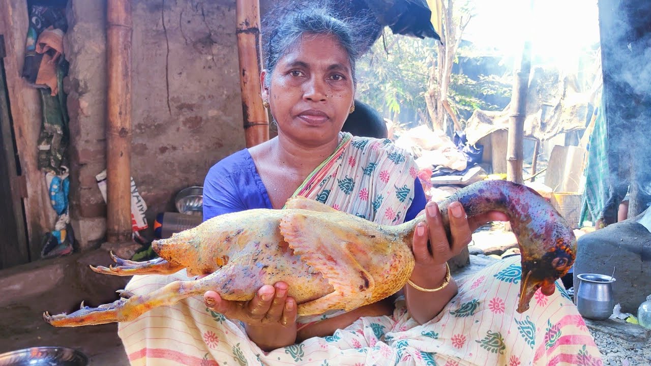 Roasted muscovy duck recipe cooking Village, grand maa prepared for ...