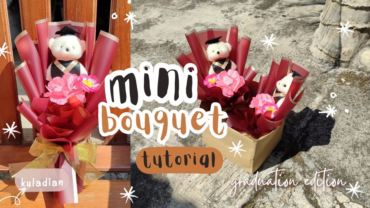 how to wrap a mini graduation bouquet 🧸 | diy - YouTube