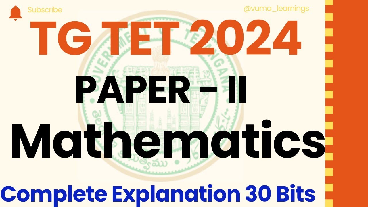 TS TET Previous year question paper with Answers 2024 | Paper 2 Maths ...