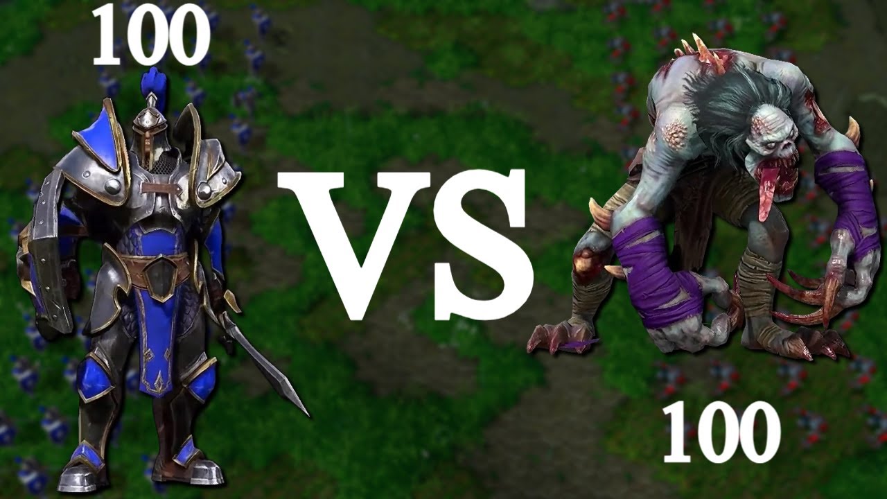 New Warcraft 3 (Reforged graphics), Footmans vs Ghouls (100 limits ...