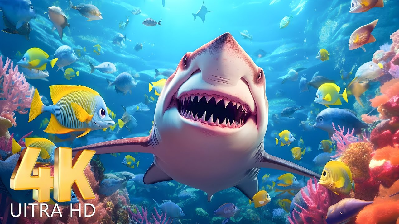 Aquarium 4K VIDEO ULTRA HD 🐋- Coral Reefs and Colorful Sea Life ...