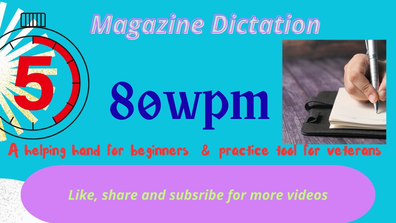 80 WPM ISSC I Stenographer ExamI English Shorthand Dictation I Speed ...