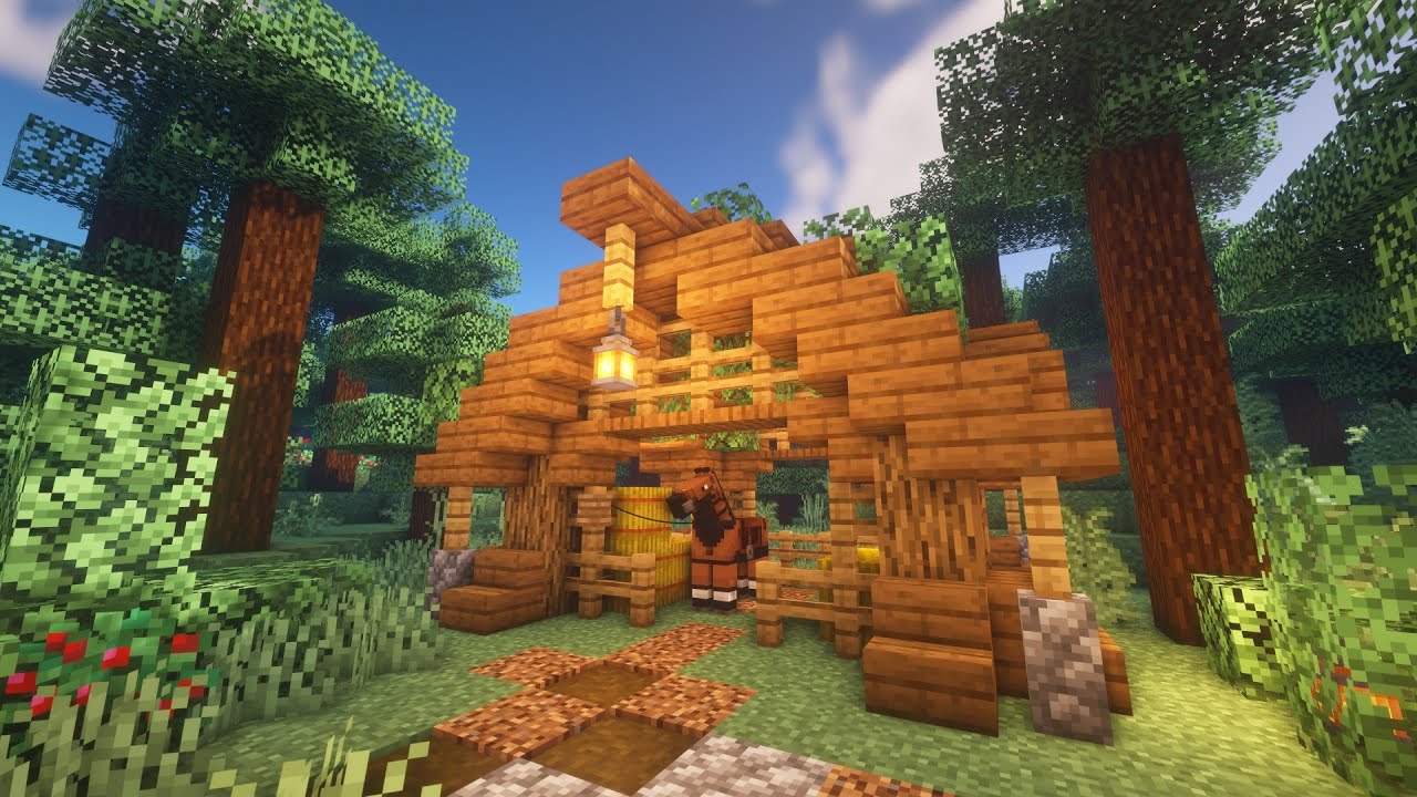 Minecraft: How To Build A Stable - YouTube