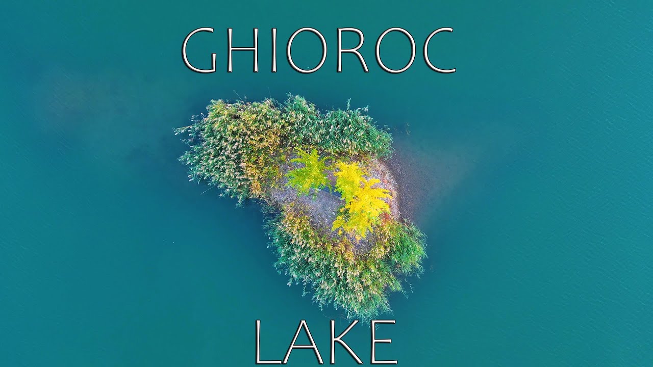 Isolated island in the middle of Ghioroc lake, Arad county, Romania. # ...