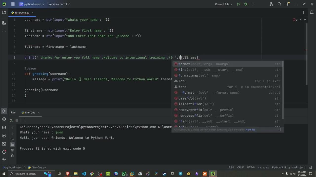 python variable, string, format - YouTube