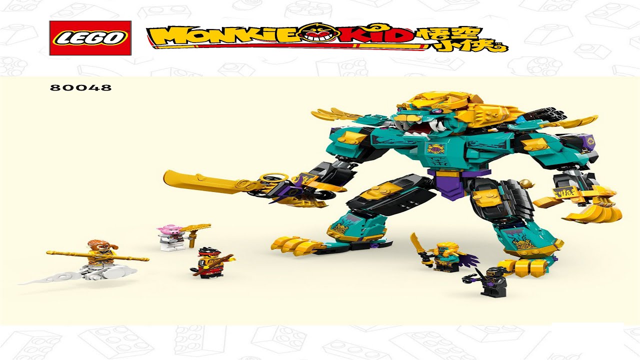 LEGO instructions - Monkie Kid - 80048 - The Mighty Azure Lion - YouTube