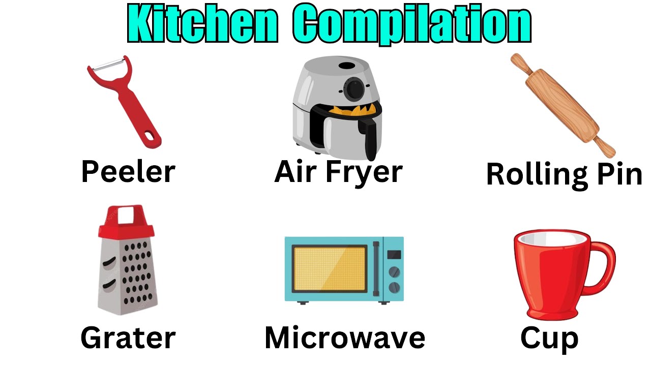 🍽️🍳 Kitchen Items Compilation: Learn 40+ Cooking Tools & Utensils in ...