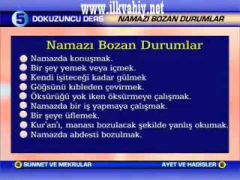 din kültürü 6. sınıf Namazı Bozan Durumlar ve Sehiv Secdesi