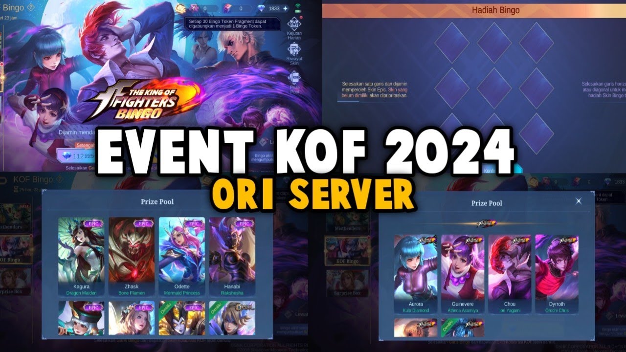 EVENT KOF BINGO 2024 ORI SERVER, 10X DRAW DI JAMIN DAPET SKIN EPIK ...