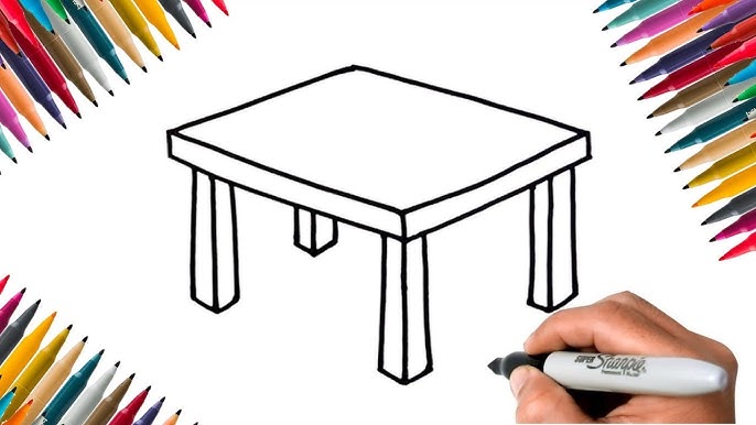How To Draw A Table Easy Drawings Youtube