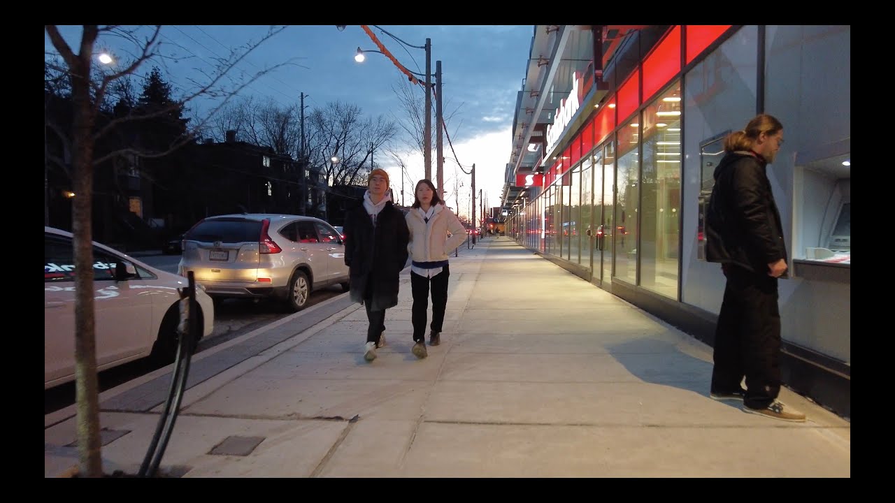 Toronto Evening Winter Walk (Dupont Station to Bathurst Station [4K 60 ...