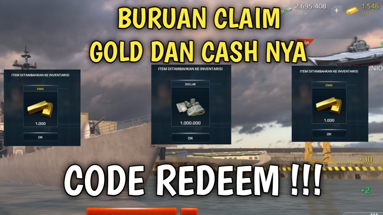 CODE REDEEM?!!! dapat gold dan cash banyak?!?! || Modern warship mobile ...