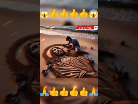 ✨ रेत से बना यीशु मसीह का चमत्कारी रूप! 🙏 #JesusSandArt