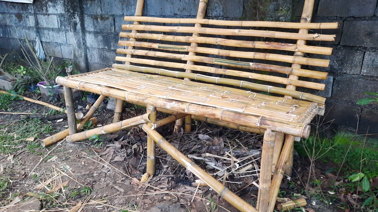 BAMBOO BENCH MAKING || PAG WALANG MAGAWA, GUMAWA NG TAMBAYAN 😂 - YouTube
