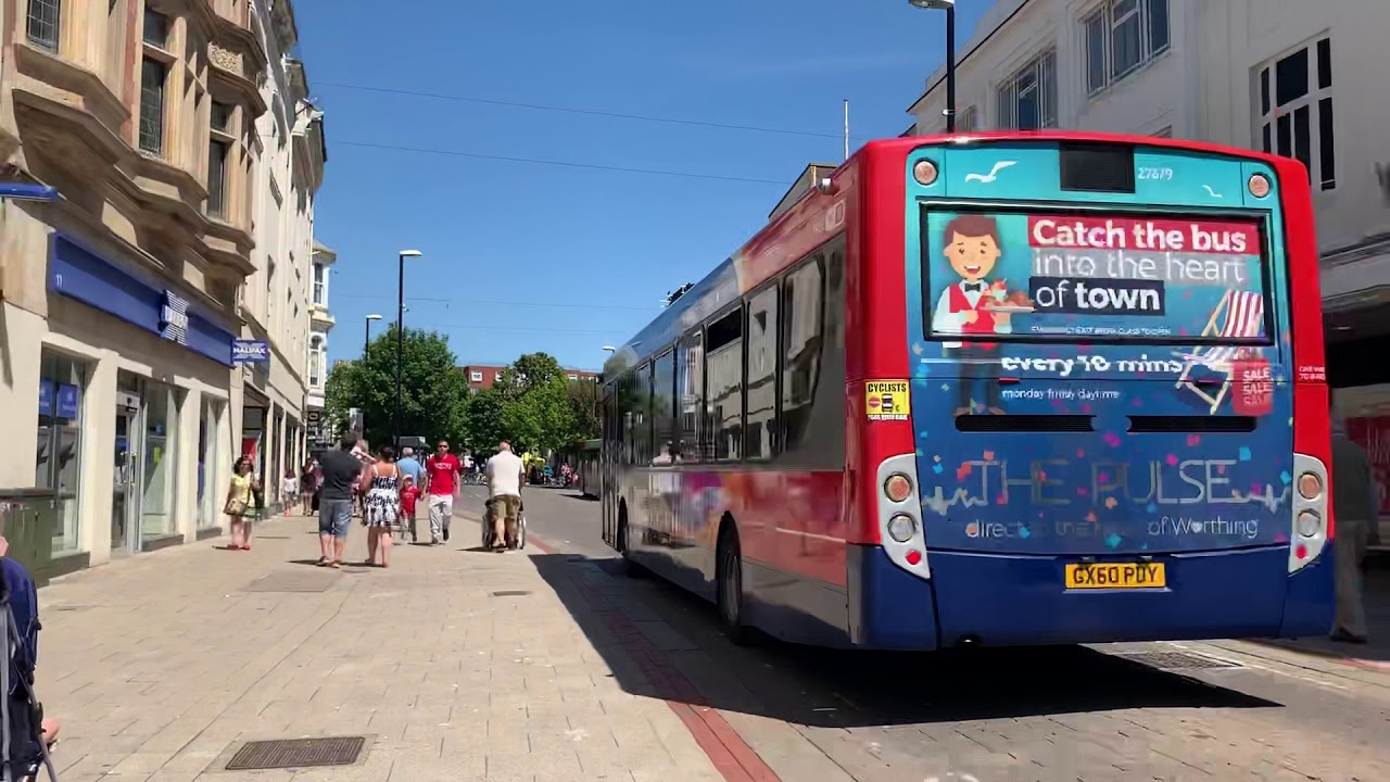 Stagecoach Bus Route Pulse Arriving Into Worthing Town Centre - YouTube