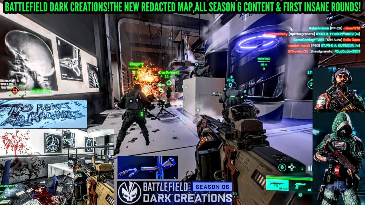 BATTLEFIELD DARK CREATIONS!THE NEW REDACTED MAP,ALL SEASON 6 CONTENT ...