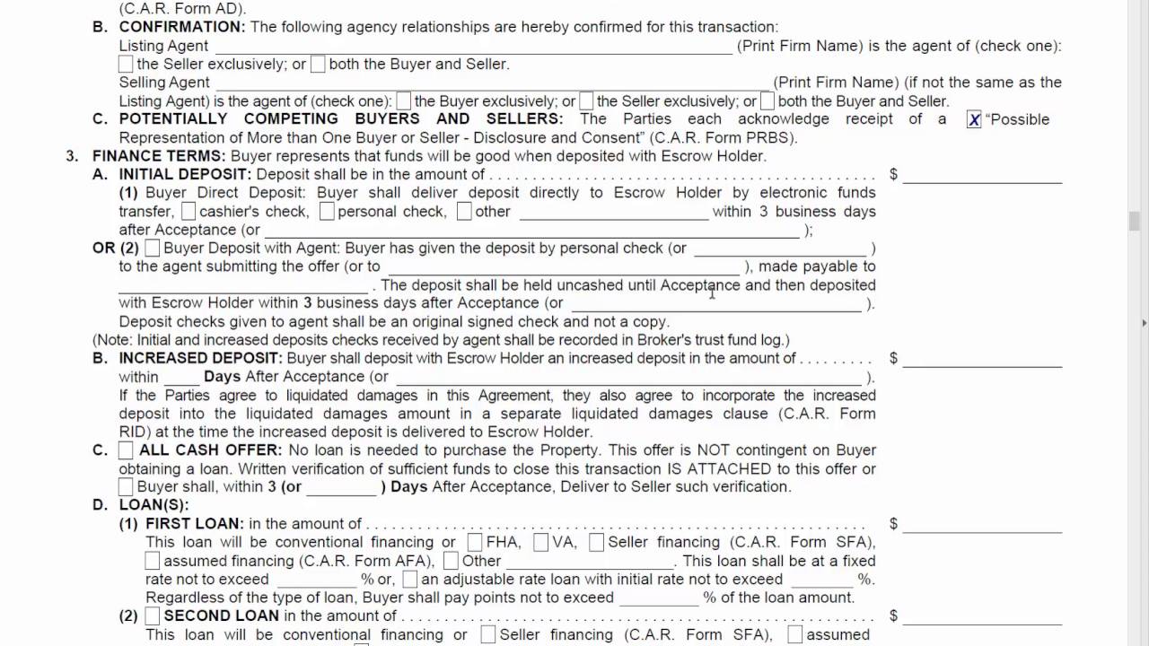 CA Residential Purchase Agreement Part 2 - YouTube