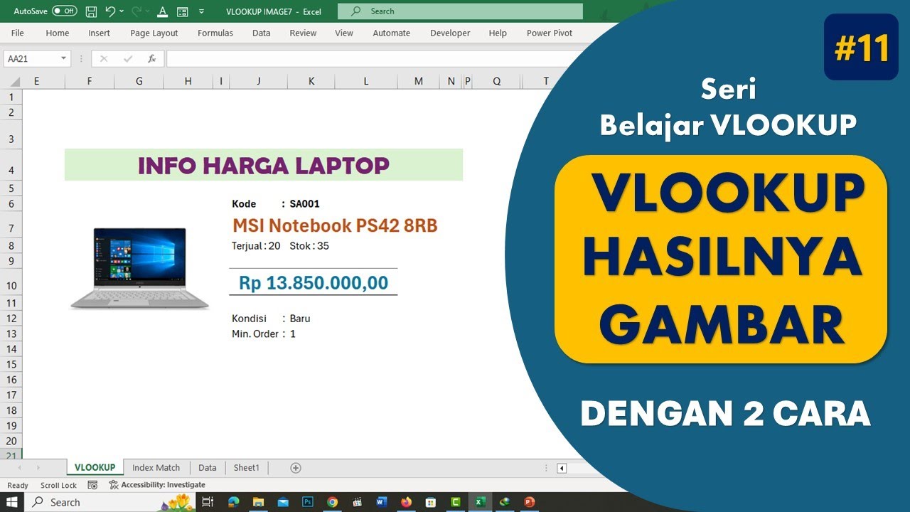 Seri Belajar VLOOKUP Pt 11 - Cara Menggunakan VLOOKUP untuk mengambil ...