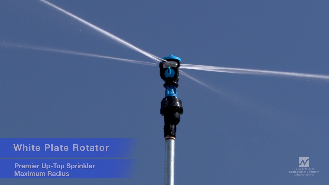 Nelson White Rotator Plate Rotator Center Pivot Sprinkler - YouTube