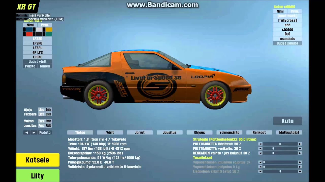 Live For Speed Drift setup!! XR GT!! - YouTube