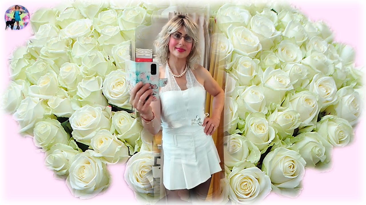 2023 05 02 Cross dressing White top Pleated mini skirt🥰 Nylon High ...