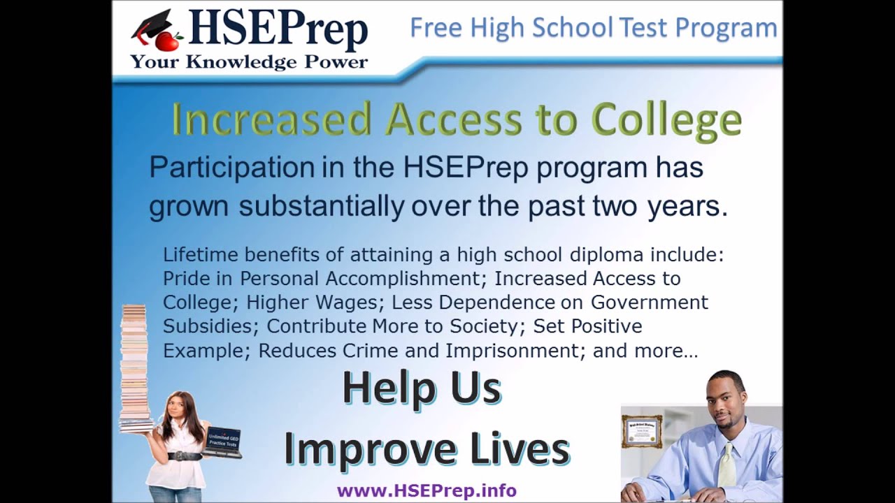 Help Free High School Program - http://HSEPrep.info - YouTube