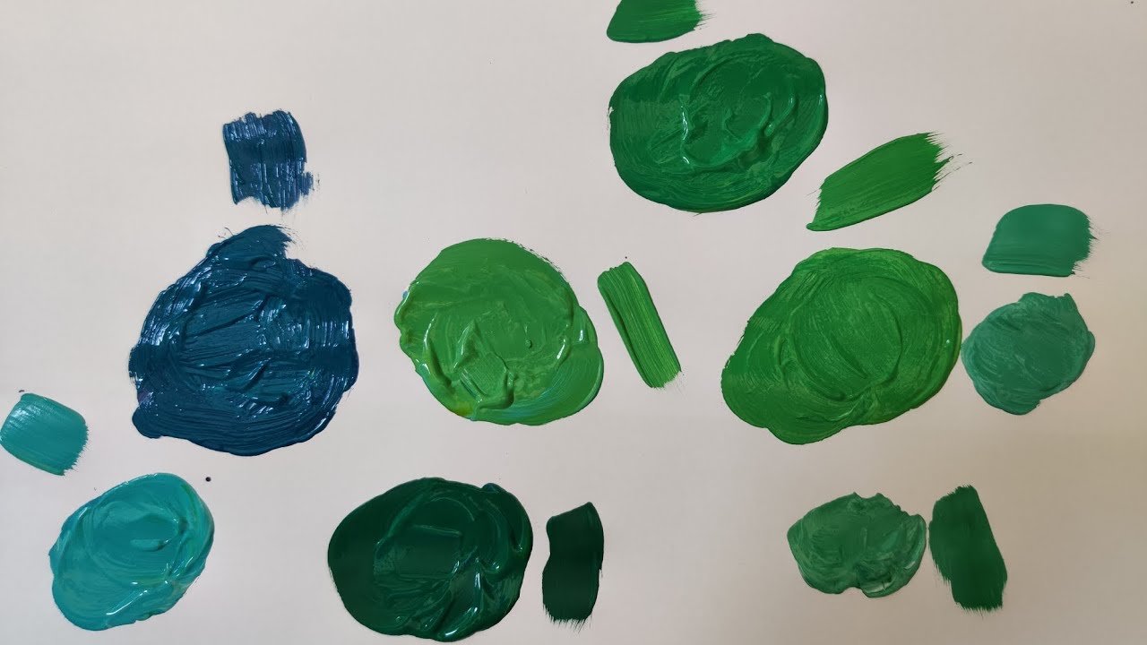 How to make primary green colors| Acrylic green painting colors - YouTube