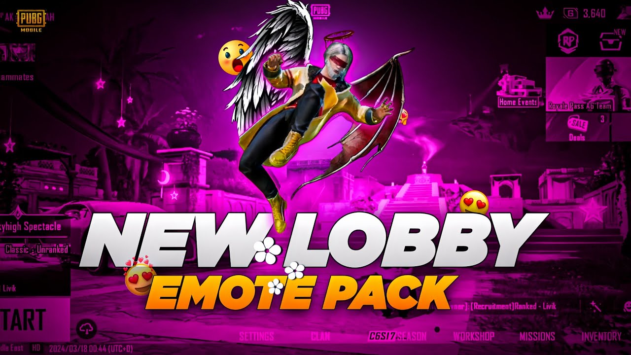New Lobby Emote Pack | 4k Quality | Unedit Emotes | Pubg Mobile | Arbaz ...