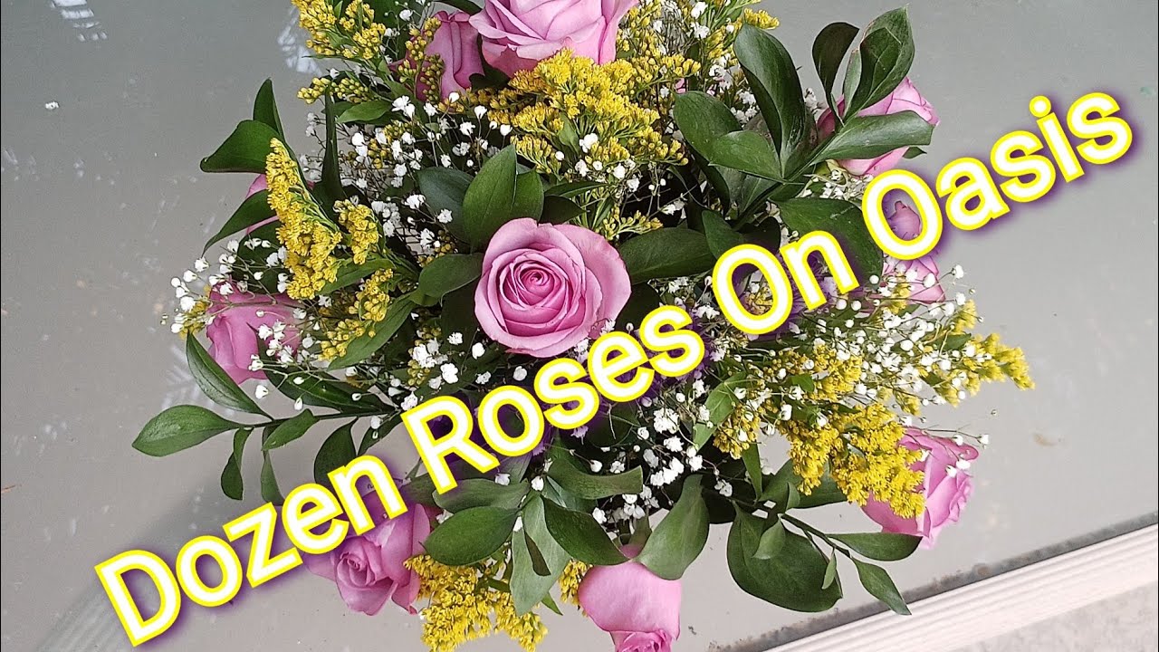 Dozen Roses On Oasis Floral/Sponge Foam - Simple - YouTube