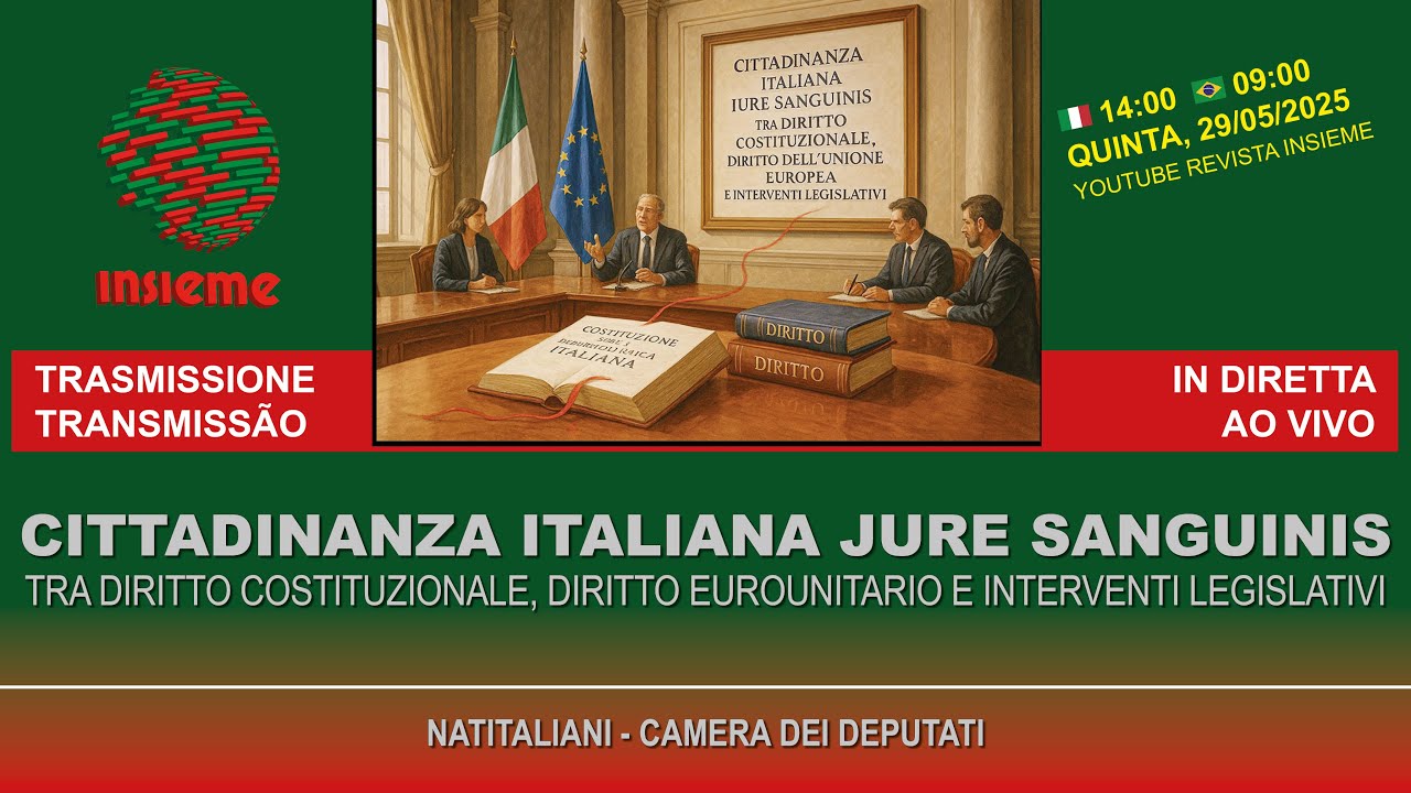 INSIEME AO VIVO | Debate sobre a “nova cidadania” italiana / Dibattito ...