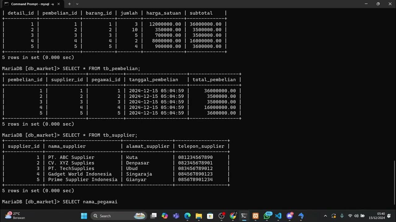 Data Manipulation Language pada Command Prompt - YouTube