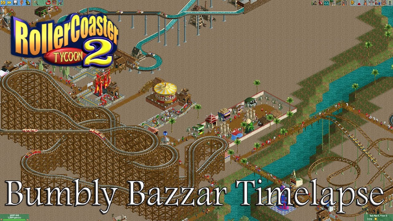 RollerCoaster Tycoon 2: Bumbly Bazaar Timelapse - YouTube