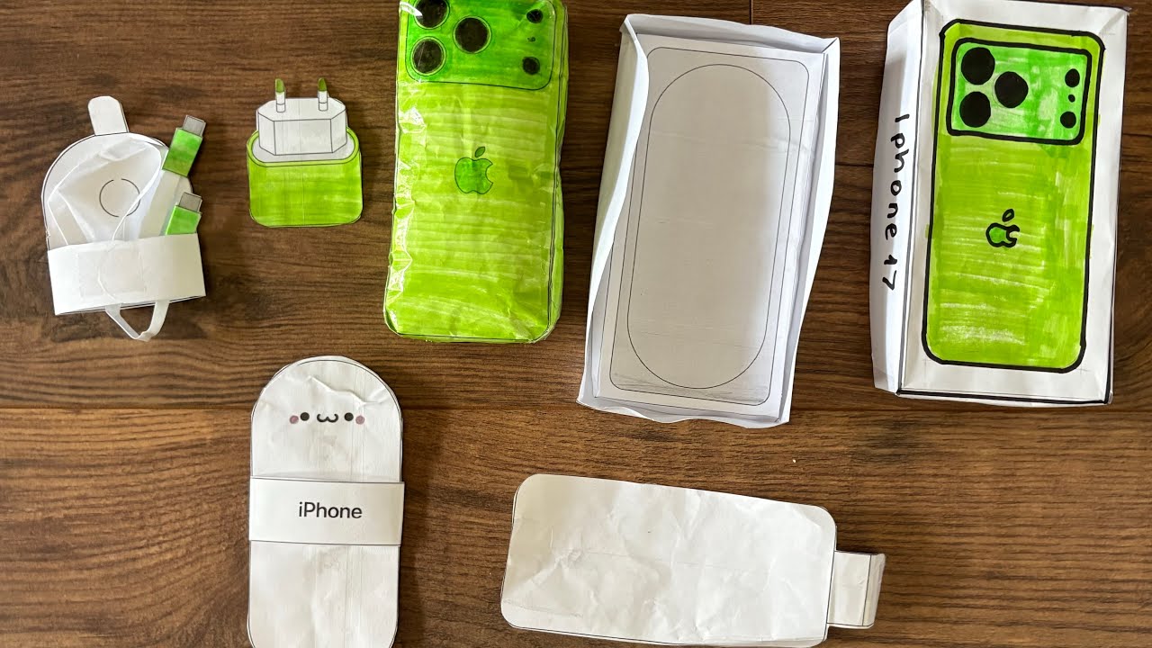 Iphone 17 unboxing -paper squishy tutorial Green iphone #papercraft # ...