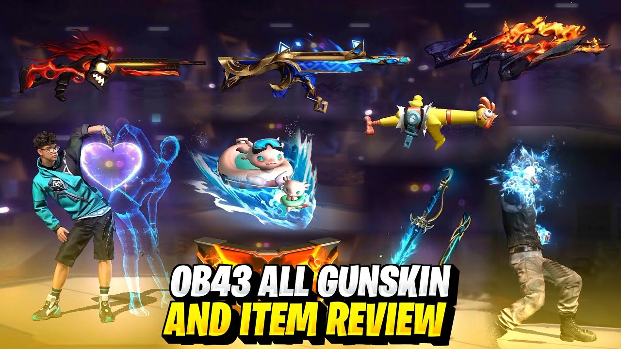 OB43 Update All gun skin review free fire | OB43 All items review ...