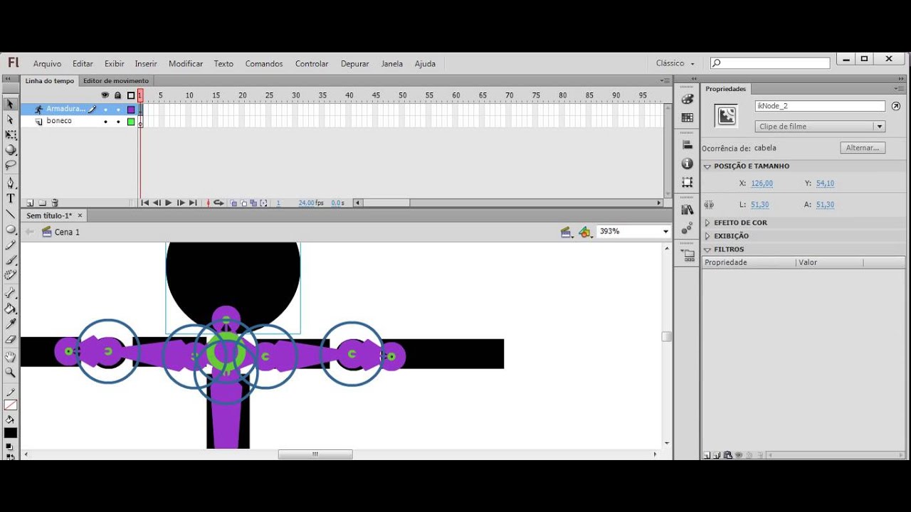 Animação com bonecos Flash CS6 - Aula 03 Inserindo o Bone - YouTube