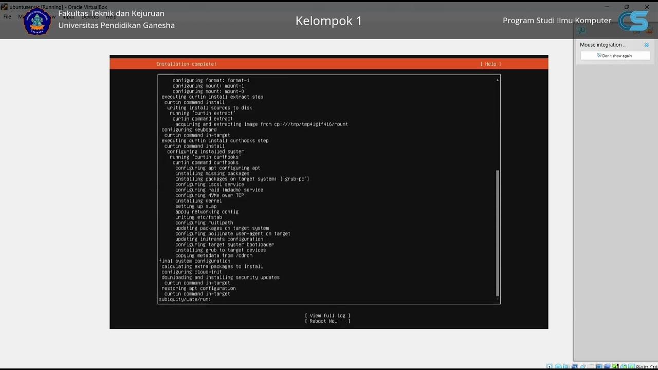 INSTALASI UBUNTU SERVER PADA VIRTUAL BOX (KELOMPOK 1) - YouTube