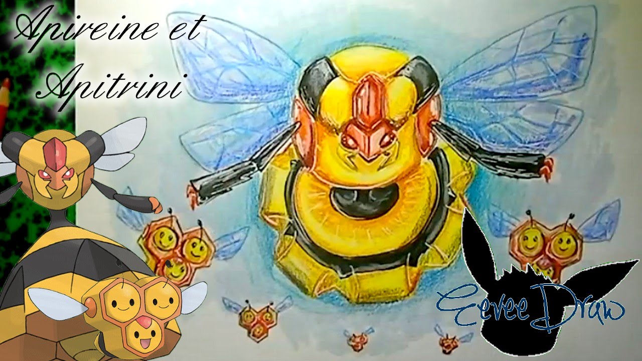 Speed Drawing | Dessin - Apireine et Apitrini | Vespiquen and Combee ...